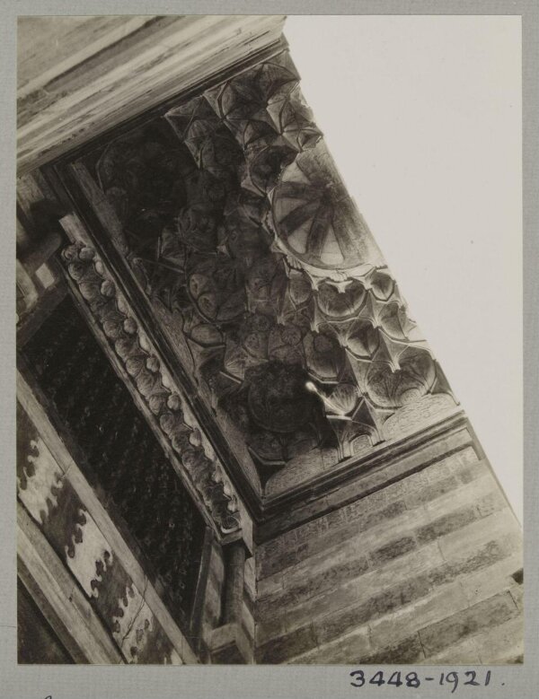 Muqarnas (stalactite) at entrance vaulting in the mosque of Mamluk Amir ...
