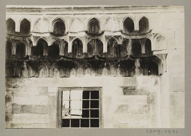 Muqarnas (stalactites) over the entrance of the madrasa of Mamluk Amir ...