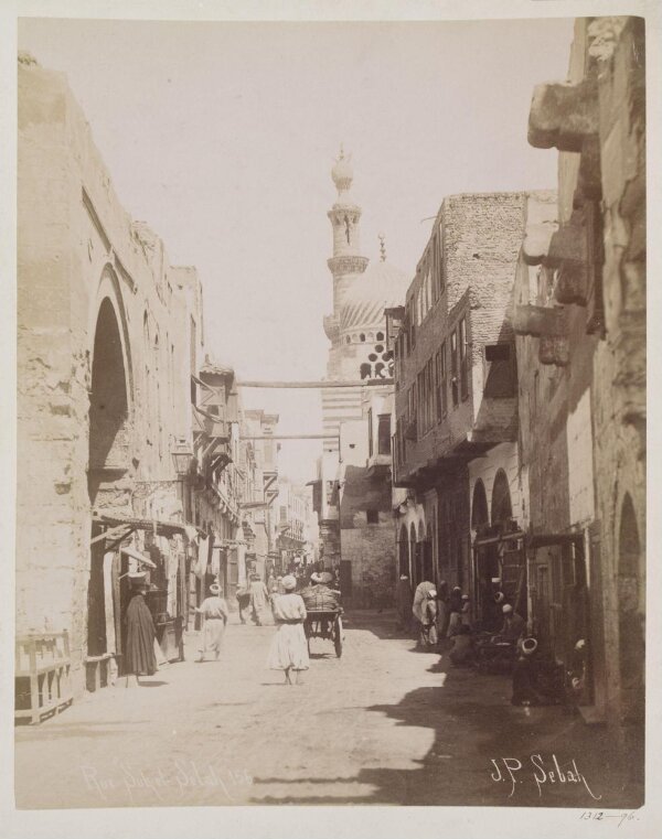 Suq al-Silah street, the mosque of Mamluk Amir Iljay al-Yusufi and the ...