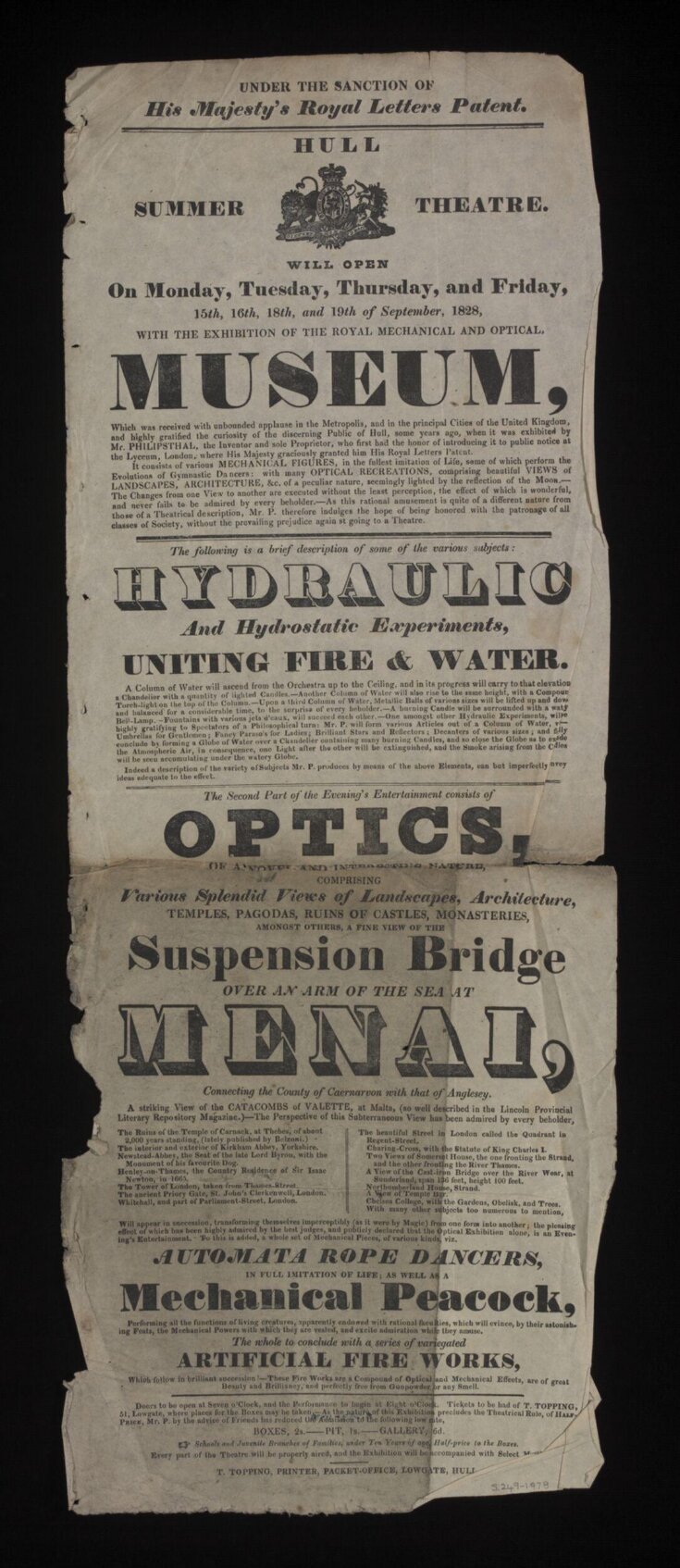 Exhibition at the Hull Summer Theatre, 1828 | Topping, Thomas | V&A ...