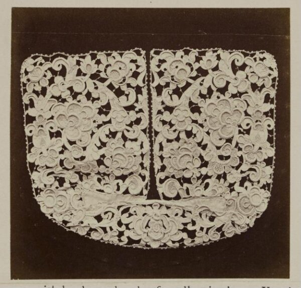 Collar, with border and ends of needlpoint lace. Venetian. 17th century ...