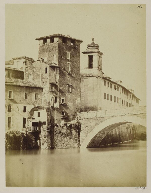 The Tiber - Medieval. Torre de Pier Leoni, forming a tete-de-Pont to ...