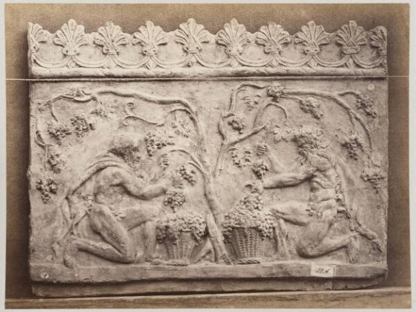 Bas-relief portion of a frieze of two satyrs in terra cotta | Laffon ...