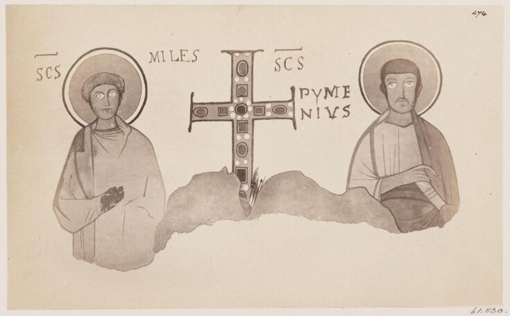 Catacomb of S. Pontianus - Jewelled Cross and two Saints, S. Miles and ...