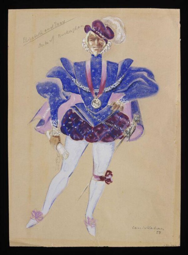 Costume design by Louis Kahan (1905-2002) for the Duke of Buckingham in ...
