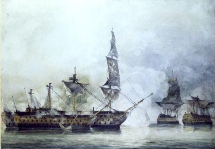His Majesty's ship "Victory", Capt. E. Harvey, in the memorable battle ...