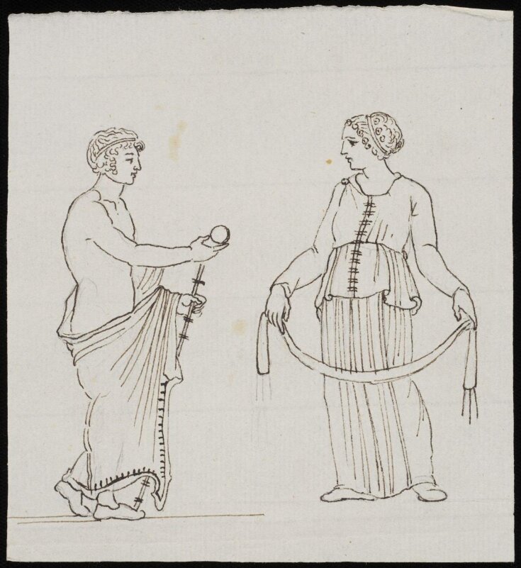 A male and female figure in Greek peasant dress | Unknown | V&A Explore ...