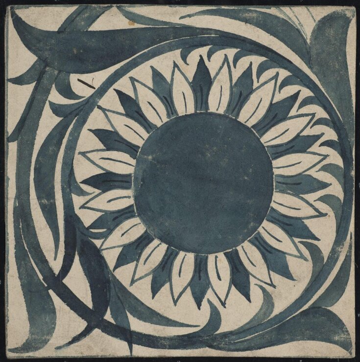 'Sunflower' tile design | William De Morgan | V&A Explore The Collections