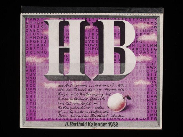 H. Berthold Kalender / [Designed by] H. Bayer | V&A Explore The Collections
