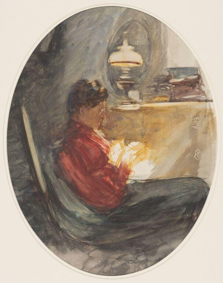 Gertrude Terry, sewing by lamplight | Louie Burrell | V&A Explore The ...