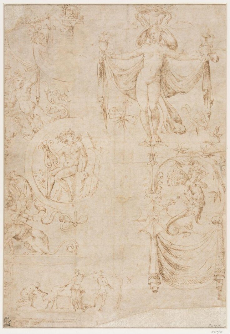 Two vertical bands of grotesque ornament | Raphael | Unknown | V&A ...