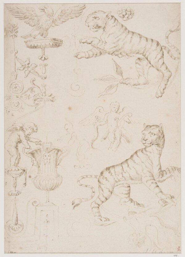 Sketches of grotesque ornaments in the Vatican Loggia | Raphael | V&A ...