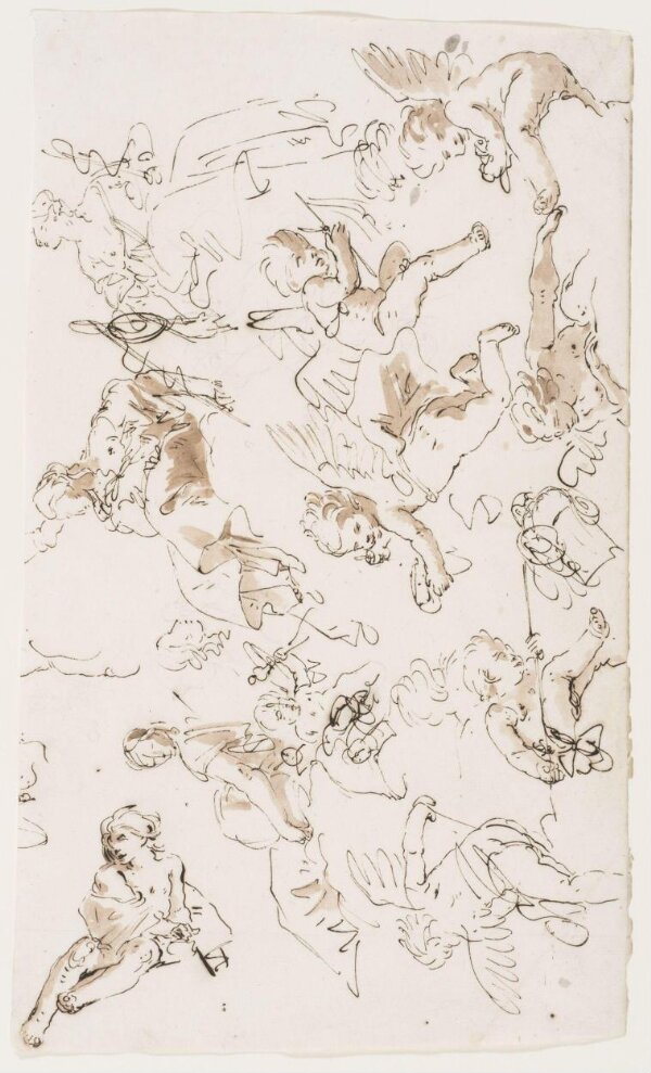 Studies of Putti and Female Figures | Tiepolo, Giovanni Battista | V&A ...