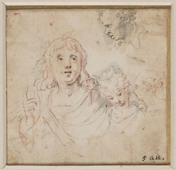 Studies of four heads | Isaac Oliver | V&A Explore The Collections