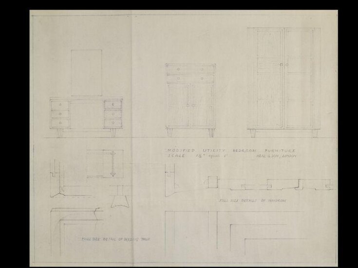 Dye line print for Bedroom Utility Furniture | V&A Explore The Collections