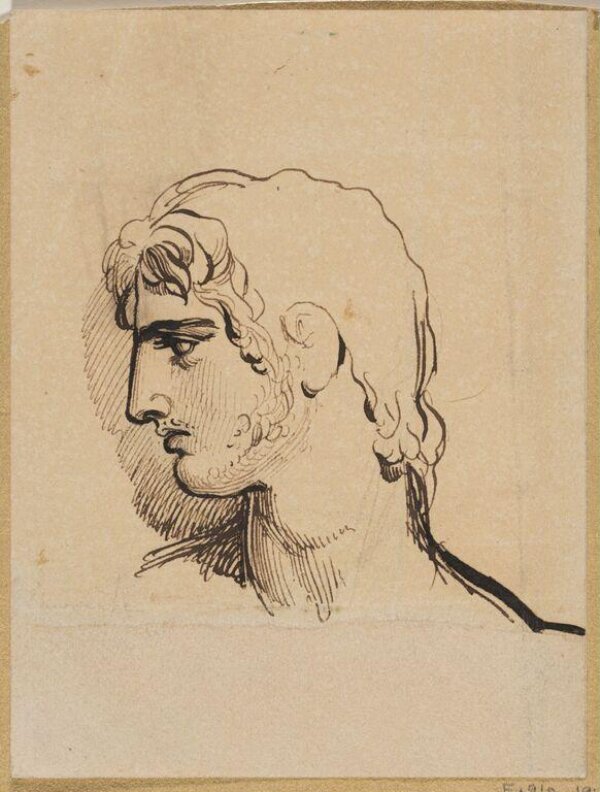 Sketch of the head of a young man, probably the actor Charles Kemble ...
