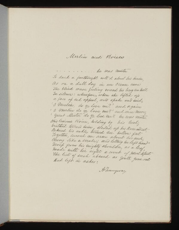 Text of poem 'Merlin and Vivien' from 'Illustrations to Tennyson's ...