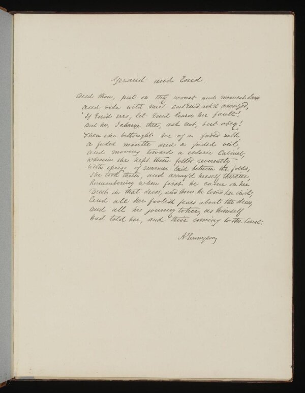 Text of poem 'Geraint and Enid' from 'Illustrations to Tennyson's ...