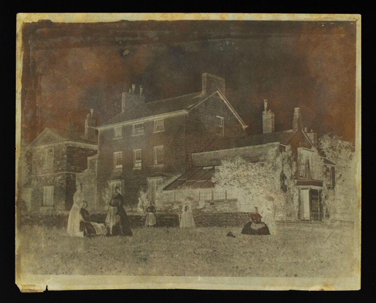 Group of women on lawn outside country house | Jones, Calvert Richard ...
