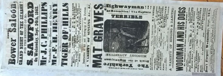 Illustrated playbill advertising the programme at the Royal Bower ...