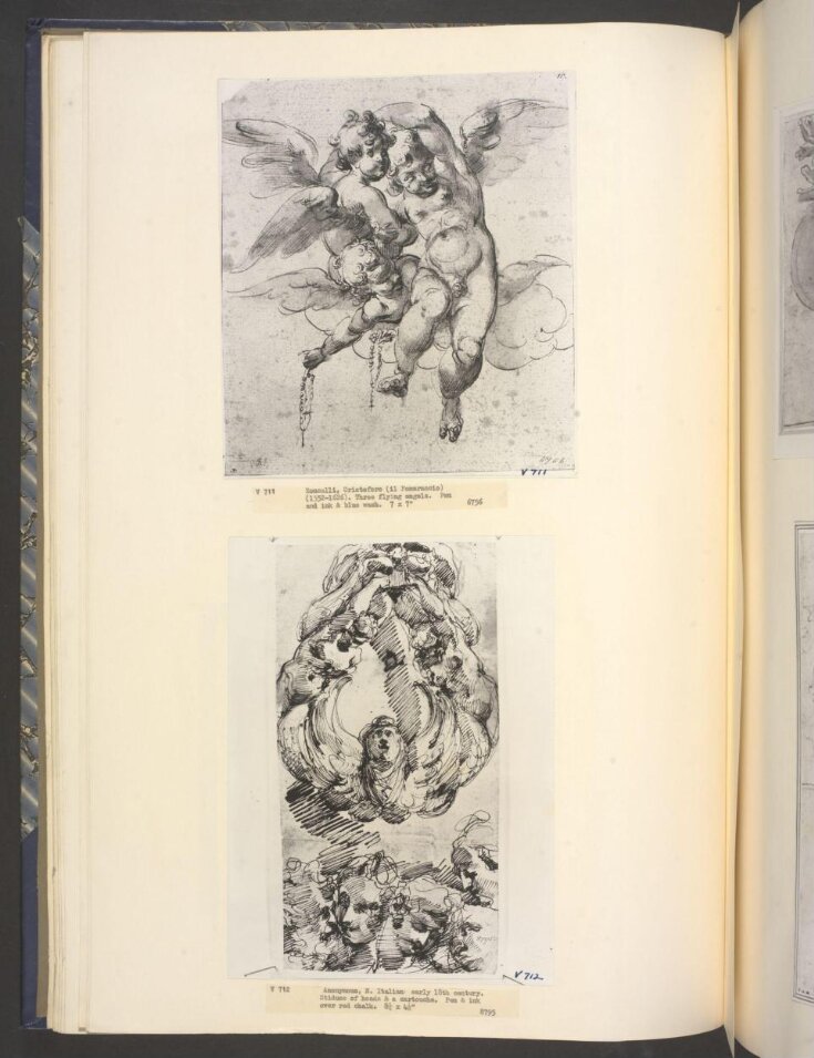 Three flying putti, one holding a rosary in each hand | Unknown | V&A ...
