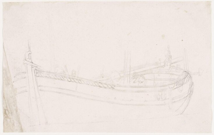 Hull of a Dutch galliot; bow view | willem van de velde the elder | V&A ...