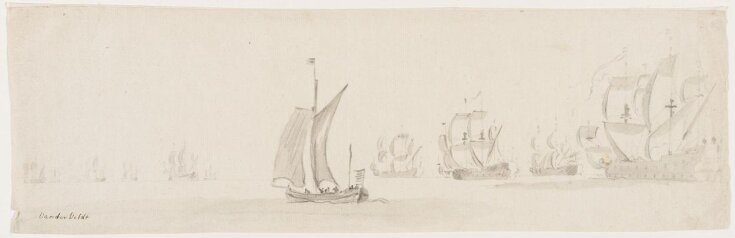 A galliot with the Dutch fleet before the wind on the voyage to Bergen ...
