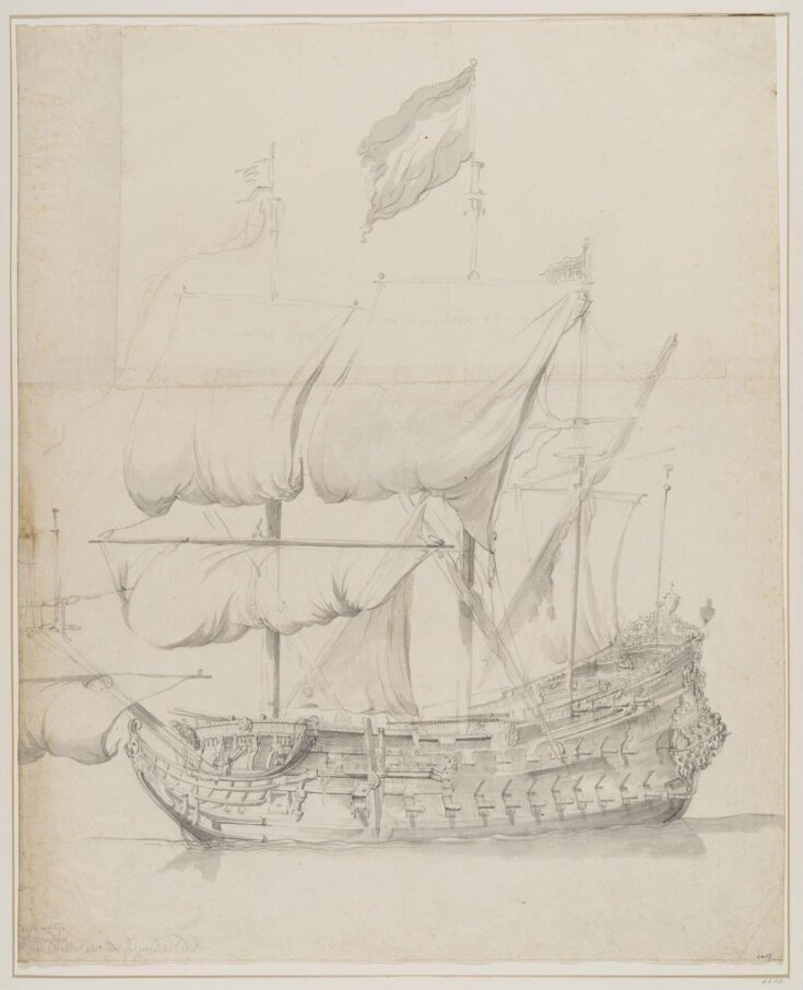 A Two-Decker, Probably the Dutch Ship Klein Hollandia, Sailing Before ...