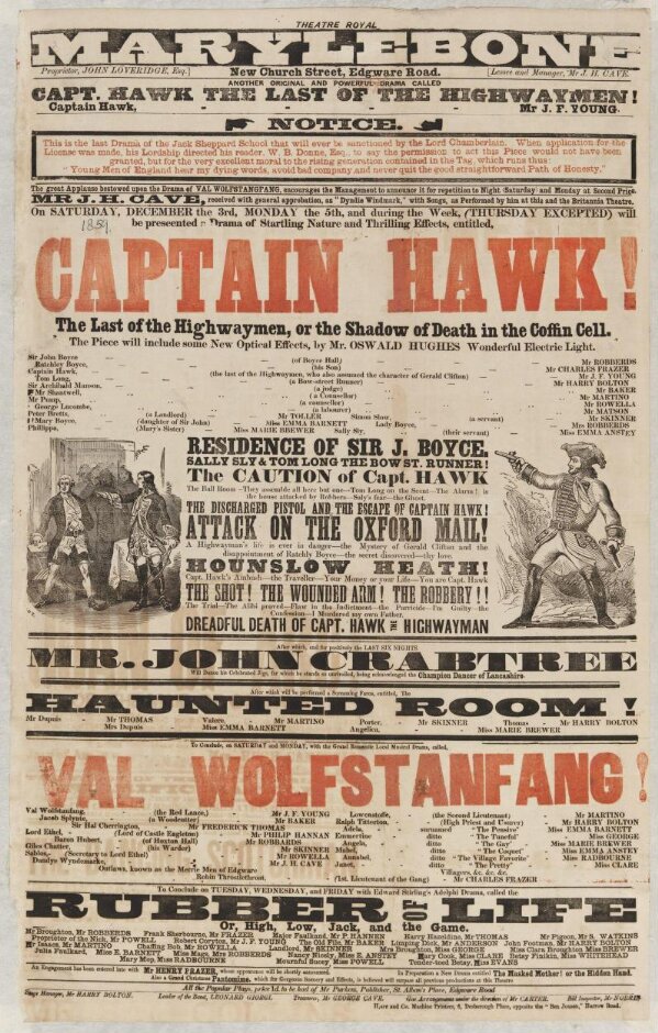 Captain Hawk! The Last Highwayman, or the Shadow of Death in the Coffin ...