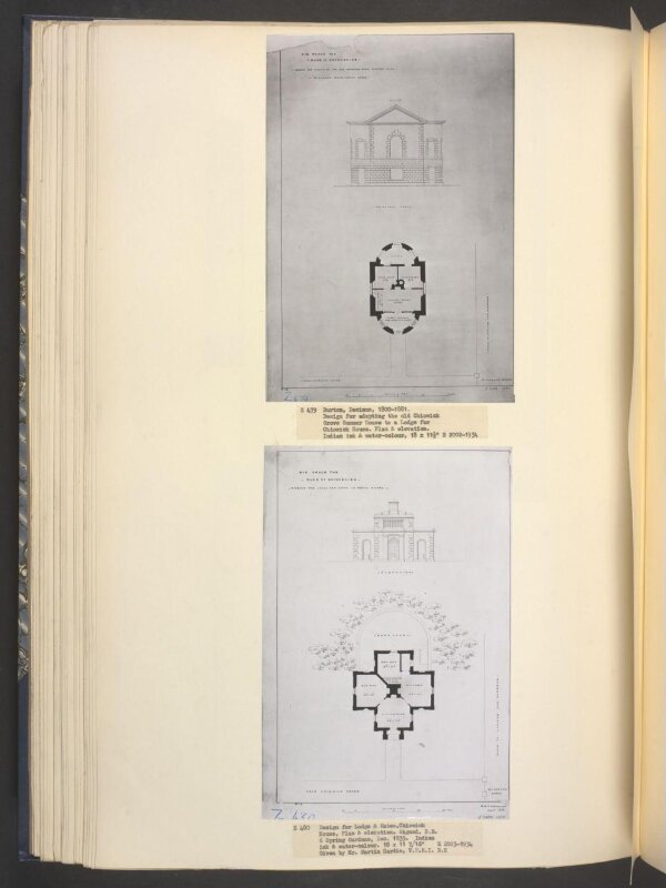 Design for Lodge and Gates Chiswick House. Plan and elevation | Burton ...