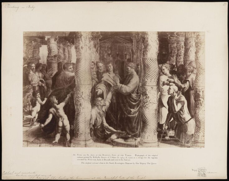Raphael Cartoon, St. Peter and St. John at the Beautiful Gate of the ...