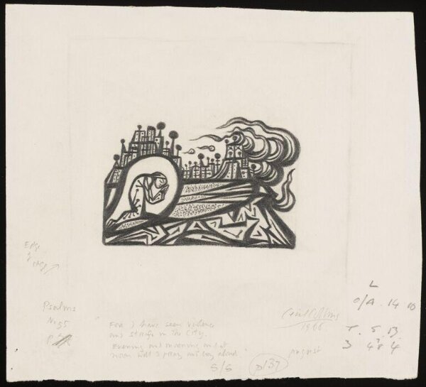 Illustration to Psalm 55 "To the chief musician of Neginoth, Maschil, A ...