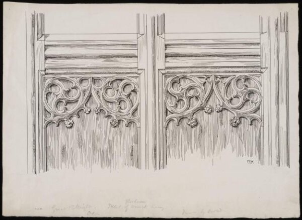 Pierced tracery panels on the rood-screen in the church of St. Andrew ...