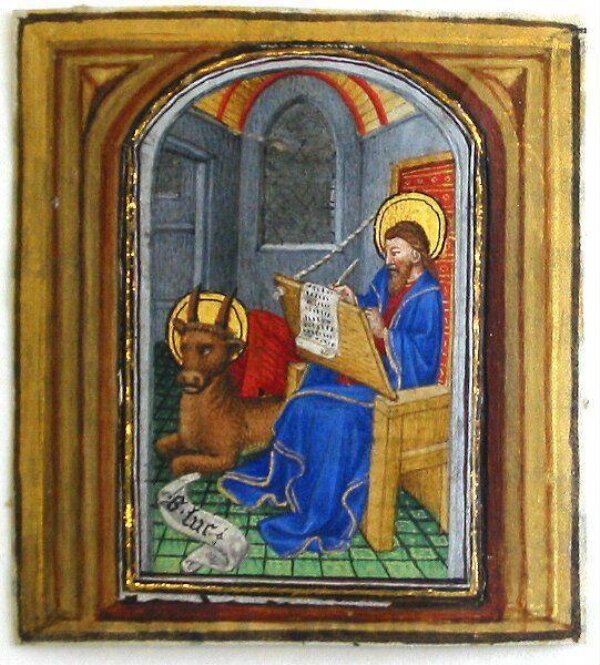 St Luke and his symbol, probably from a Book of Hours | V&A Explore The ...