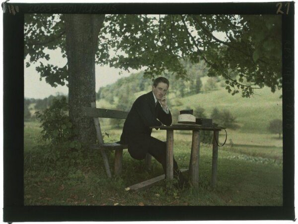 Fritz seated on a bench on the banks of the Attersee, Austria | Paneth ...