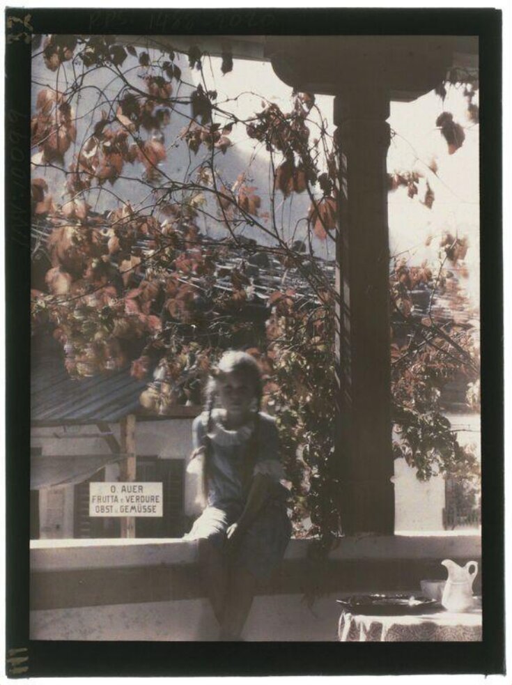 Seis (in the Dolomites): Eva on the terrace | Paneth, Friedrich Adolf ...