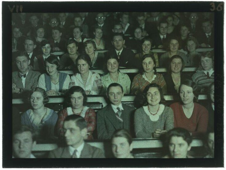 Students from the audience in a lecture at the University of Konigsberg ...