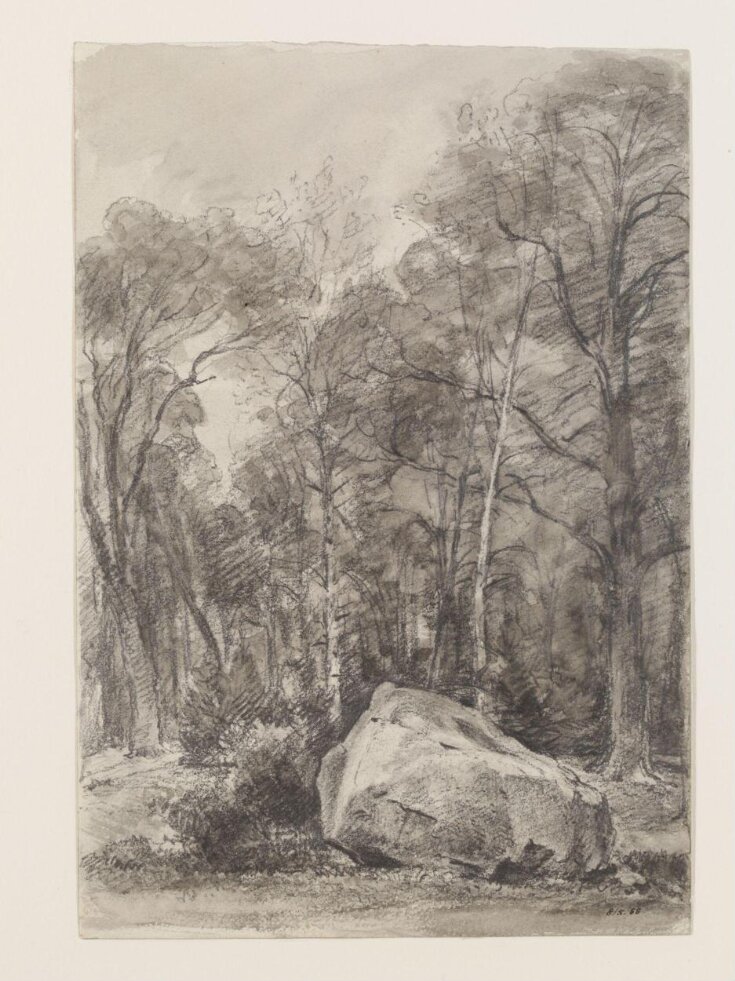 A stone dedicated to Richard Wilson in the Grove of Coleorton Hall ...