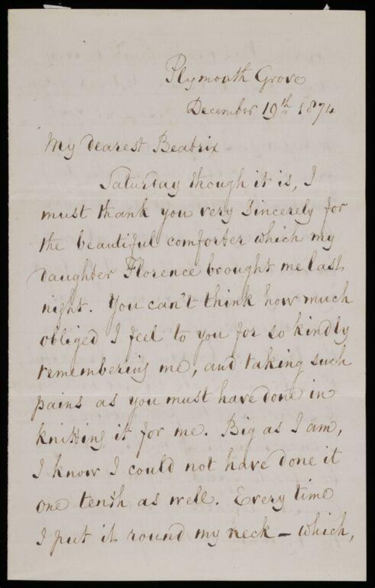 Letter | Gaskell, William (Reverend) | V&A Explore The Collections