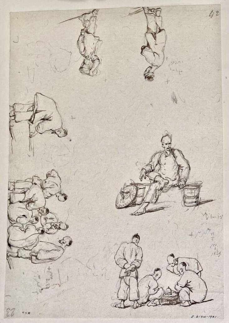 Six studies of Chinese figures, Macau | George Chinnery | V&A Explore ...
