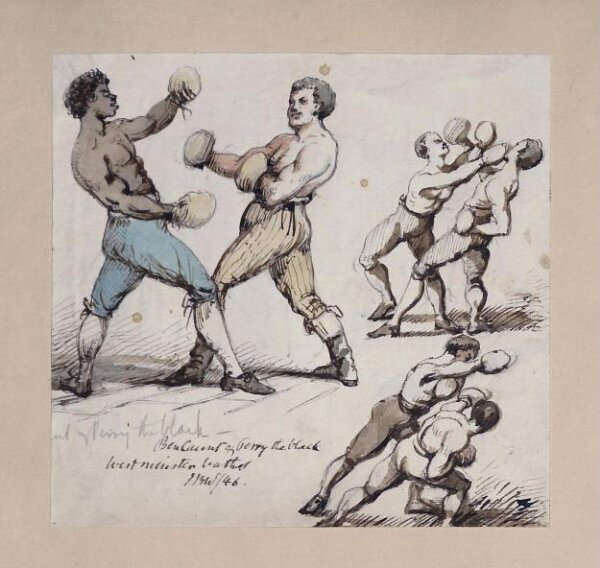 Boxing match: Ben Caunt and John Perry (Perry the Black), Westminster ...