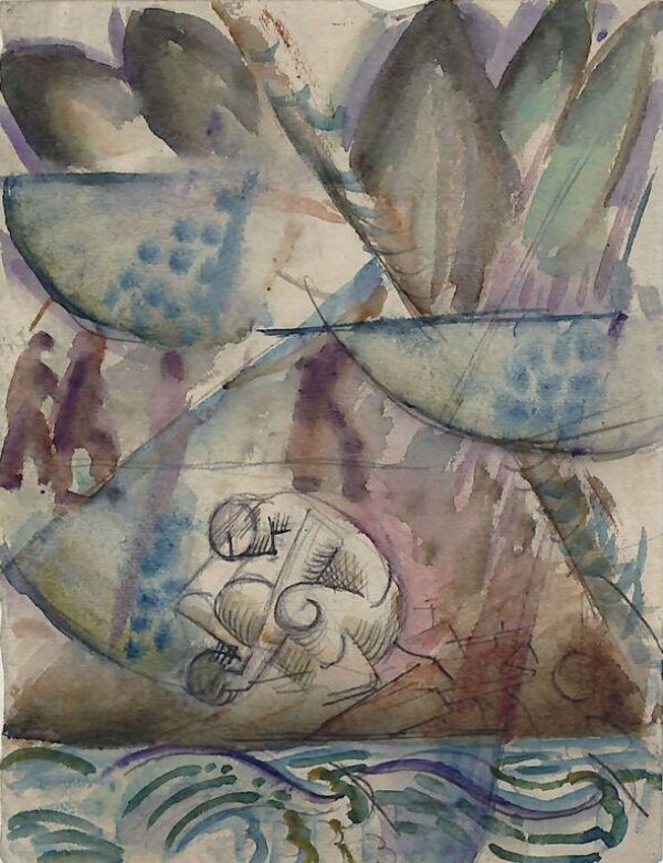 A figure bathing by a river, St. Brieuc | Bossanyi, Ervin | V&A Explore ...