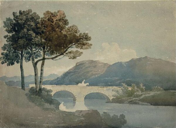 Mountain landscape with bridge | Varley, John | V&A Explore The Collections