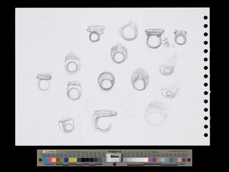 Sketchbook page showing concept sketches for Transition necklace, 2017 ...