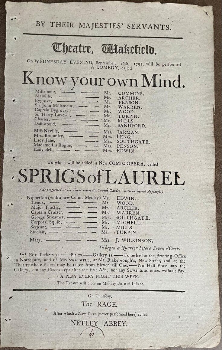 Playbill | V&A Explore The Collections