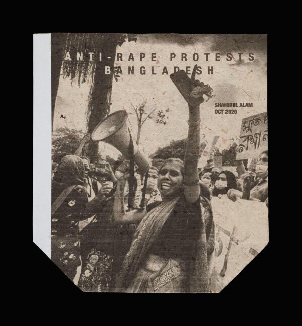 'Anti Rape Protests, Bangladesh’, samosa packet designed and made by ...