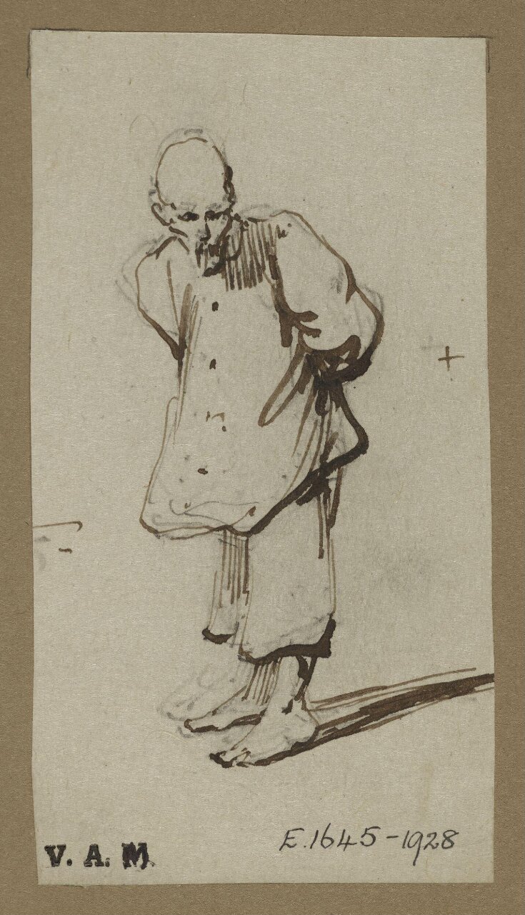 A stooping Chinese man | George Chinnery | V&A Explore The Collections