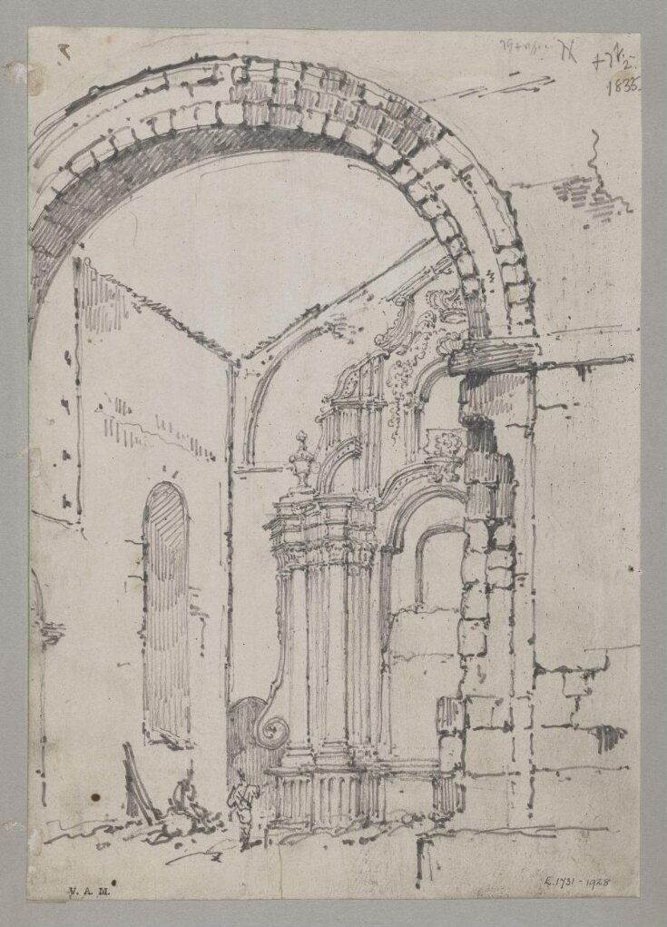 Large archway in the centre nave of St. Paul's Church, Macao, after it ...