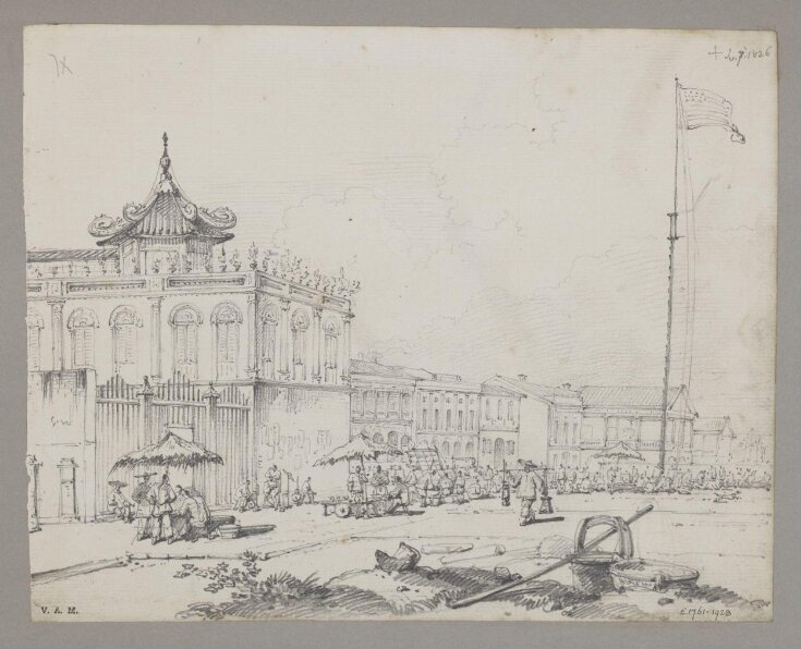 The Great Square before the Factories, Canton | George Chinnery | V&A ...