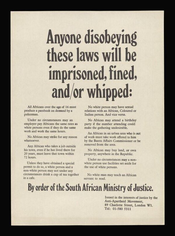 Anyone disobeying these laws will be imprisoned, fined, and/or whipped ...